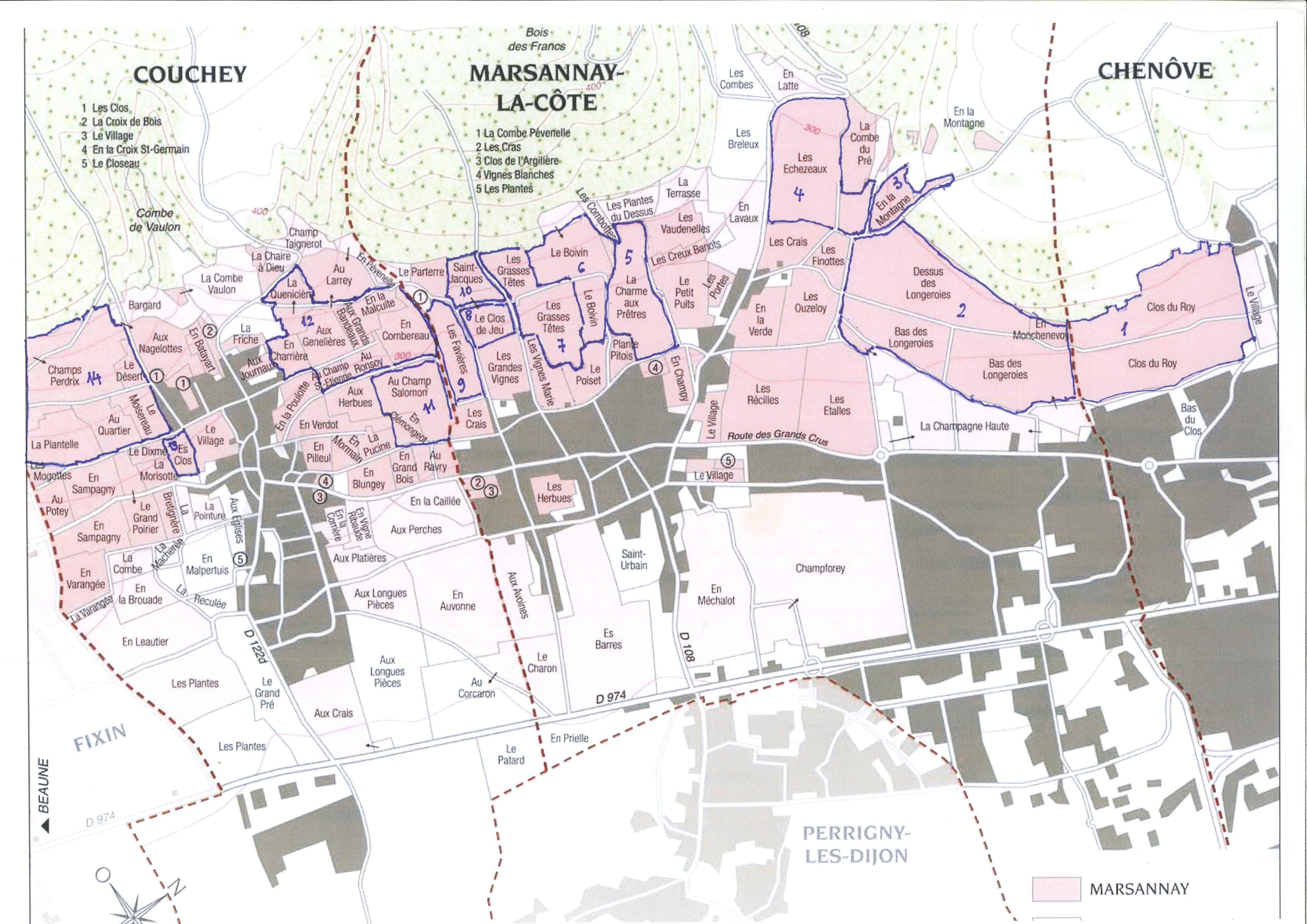 Digione Carte de Marsannay con i Premiers Crus - WineSurf